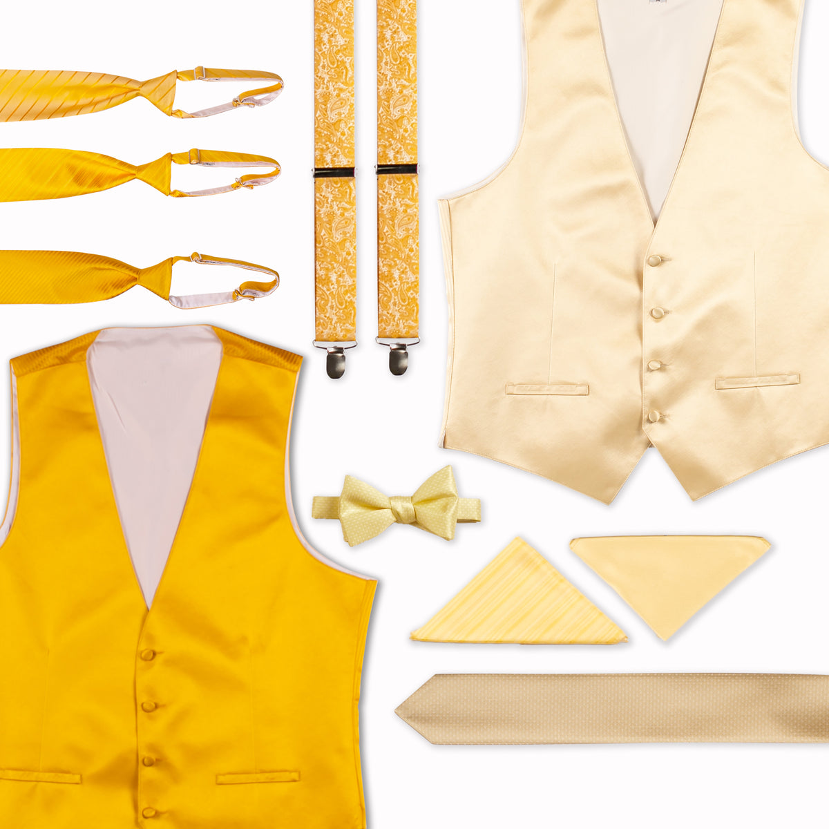 Matching Yellow Ties, Vests, Pocket Squares and Suspenders | MATCH ...